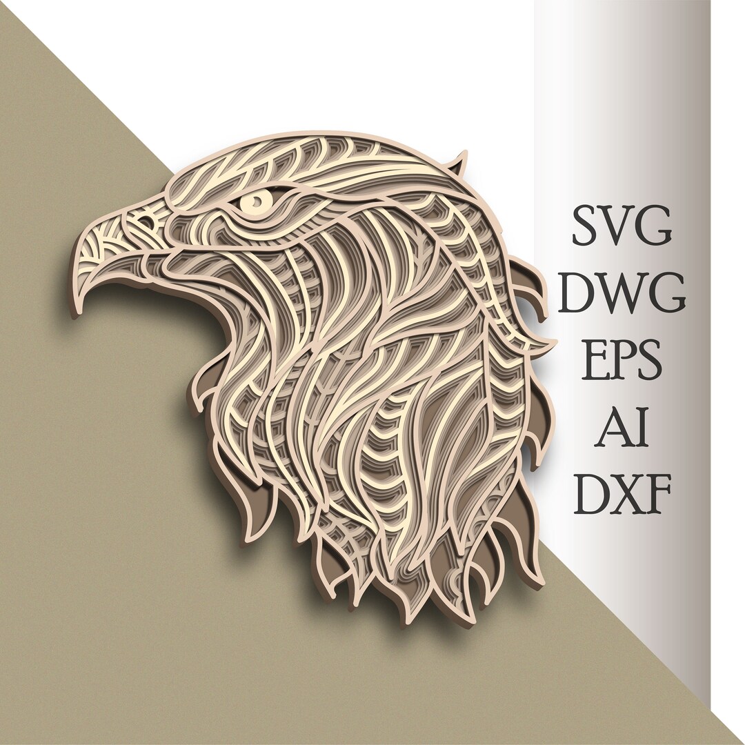 3D Eagle Multilayer SVG/ Eagle Cut File/ 3D Layer/ Plywood Cutting ...