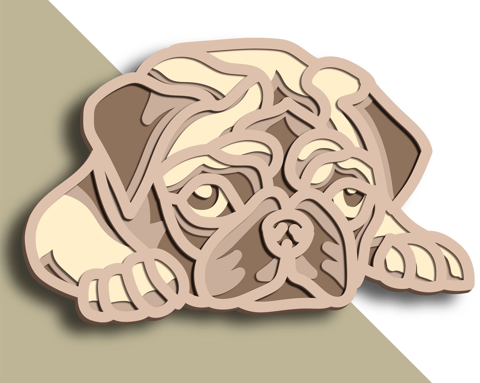 Pug Multilayer SVG/ Pug Cut File/ 3D Layer/ Plywood Cutting/ - Etsy Canada