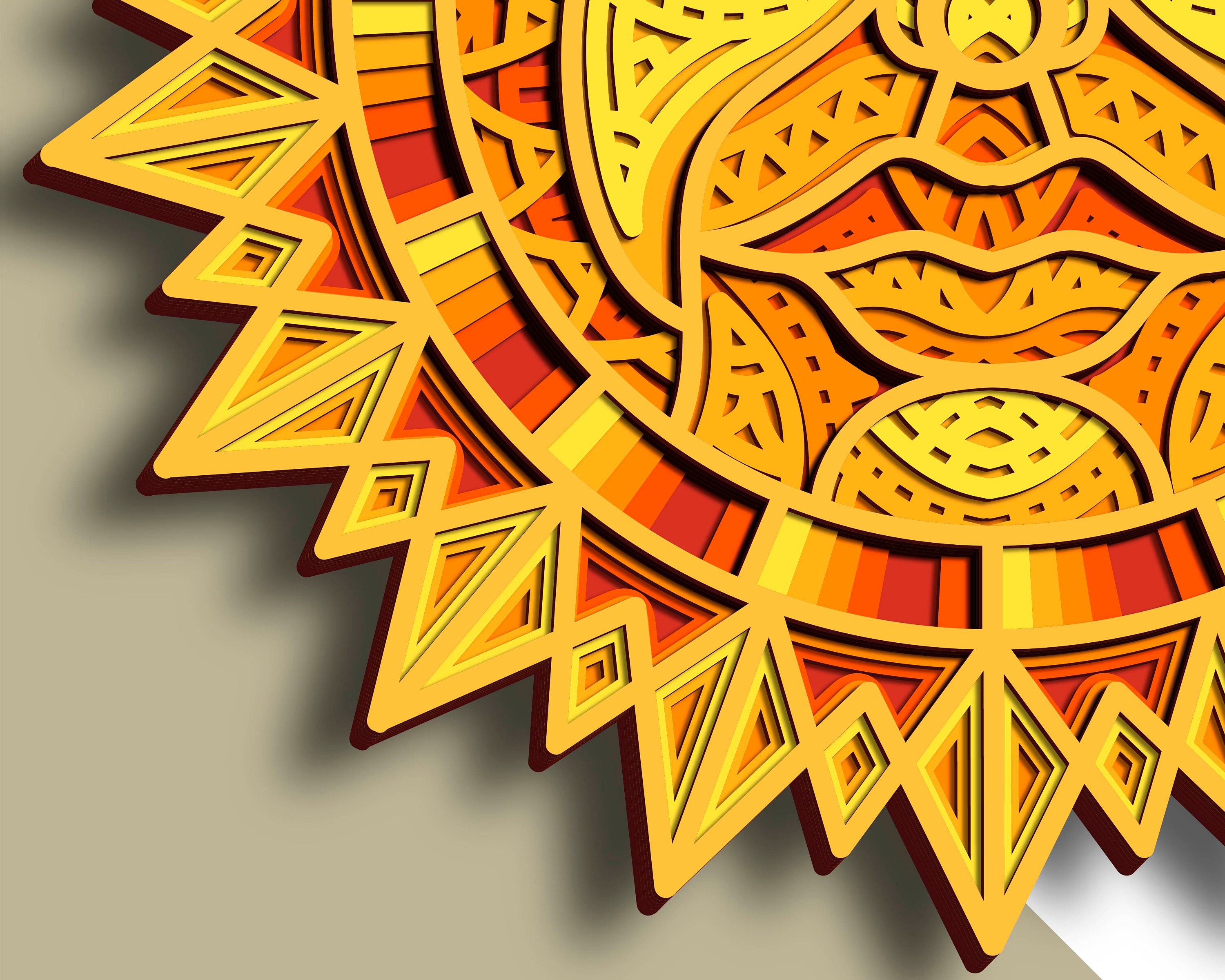 Sun multilayer SVG/ Sun cut file/ 3D layer/ Plywood cutting/ | Etsy