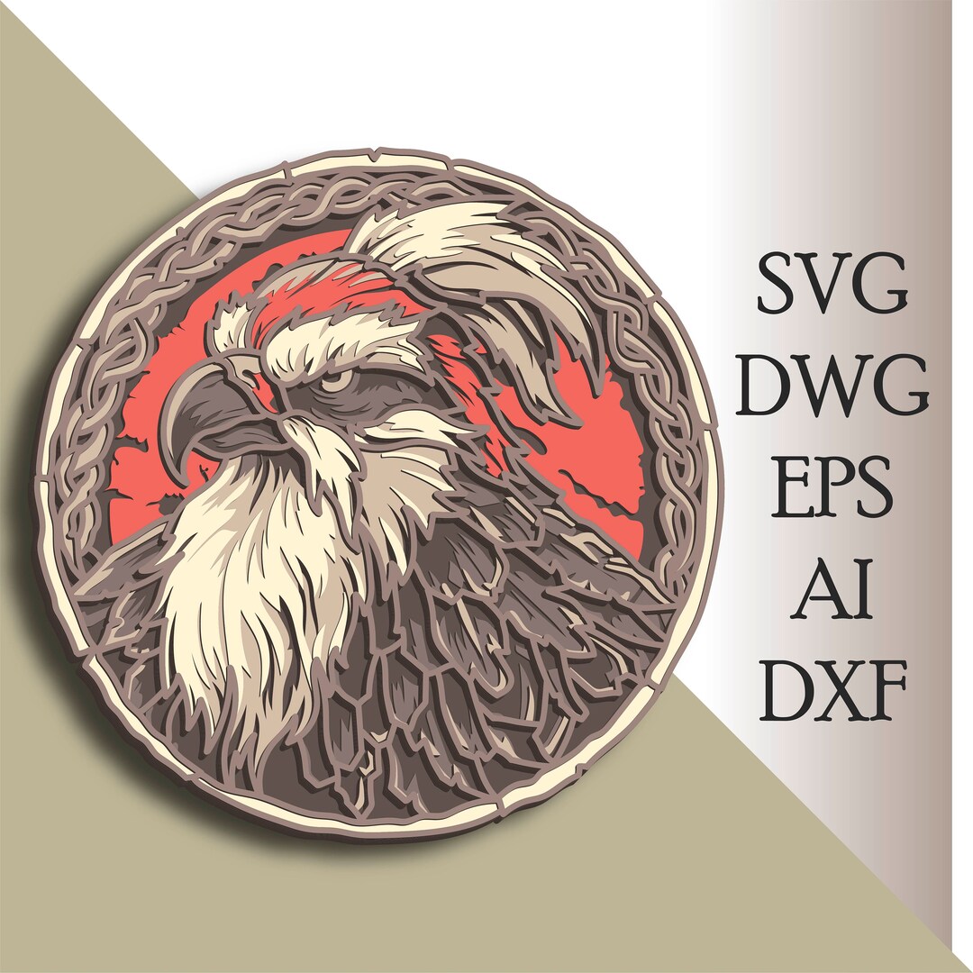 3D Eagle Multilayer SVG/ Eagle Cut File/ 3D Layer/ Plywood Cutting ...