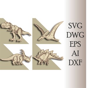 Dinosaur Bundle Multilayer SVG/ Dinosaur Bundle Cut File/ 3D Layer ...