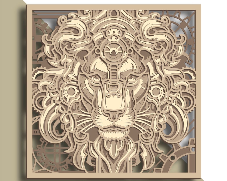 Lion Multilayer SVG. Laser Cut File. Layer Construction. Plywood ...