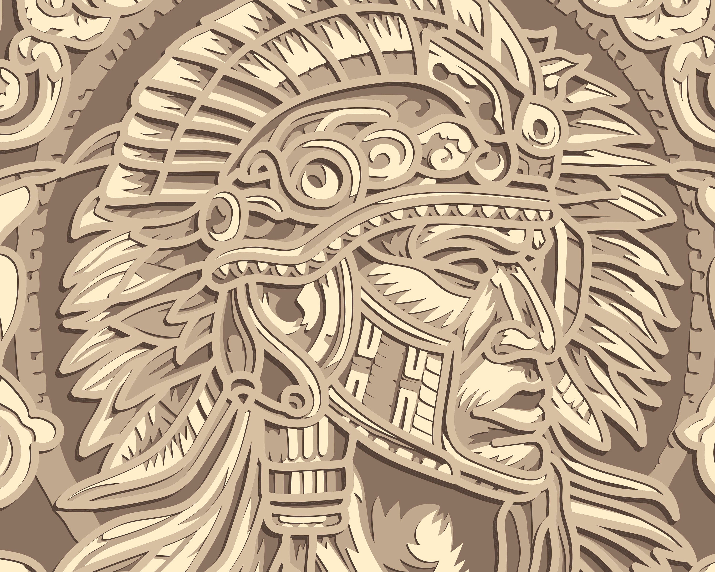American Native Multilayer SVG. Laser Cut File. Layer Construction ...