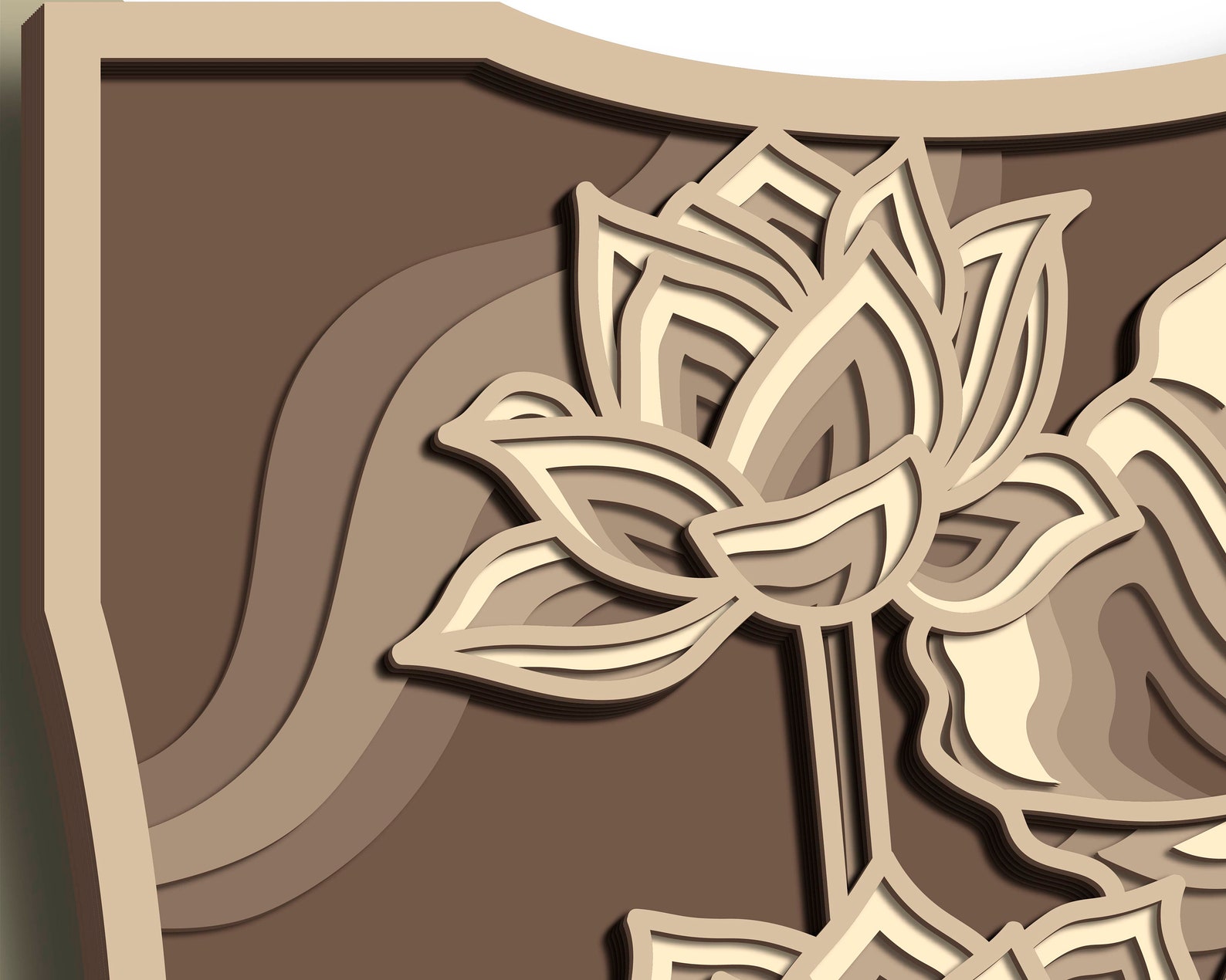 Lotus Multilayer SVG/ Lotus Cut File/ 3D Layer/ Plywood - Etsy