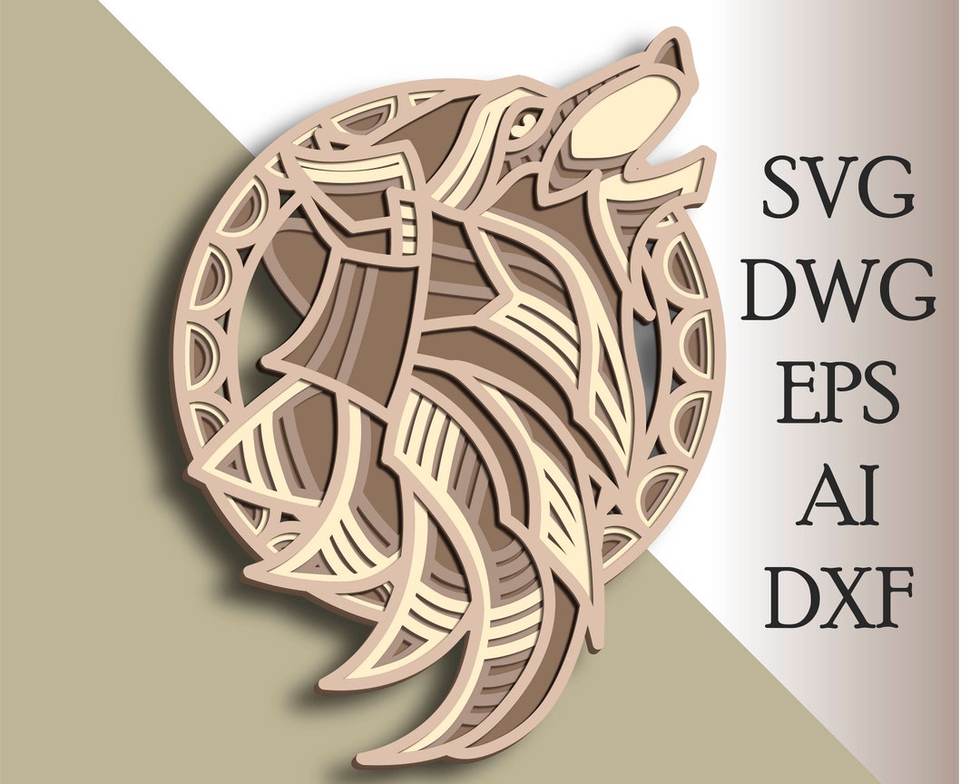 Wolf Multilayer SVG/ Wolf Cut File/ 3D Layer/ Plywood Cutting/ - Etsy
