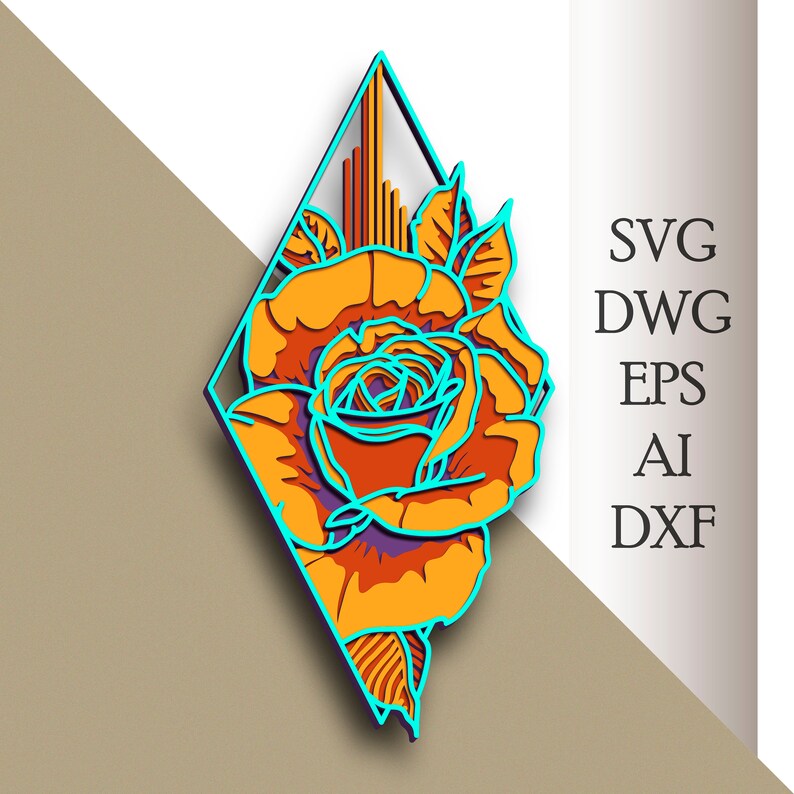 Rose Multilayer SVG/ Rose Cut File/ 3D Layer/ Plywood Cutting/ - Etsy