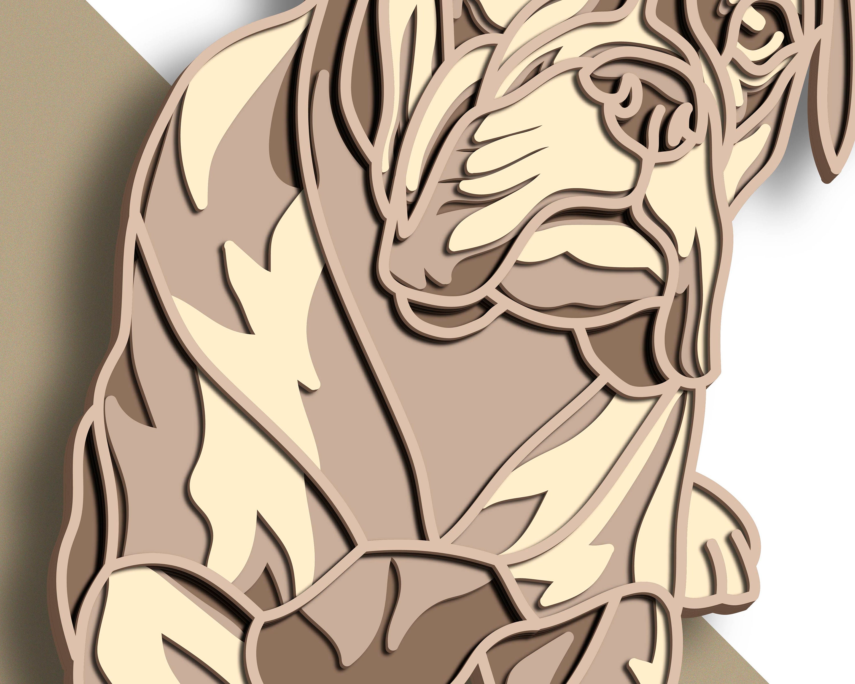 Boxer Dog Multilayer SVG/ Boxer Dog Cut File/ 3D Layer/ - Etsy