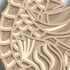 Dragon Multilayer SVG/ Dragon Cut File/ 3D Layer/ Plywood Cutting ...