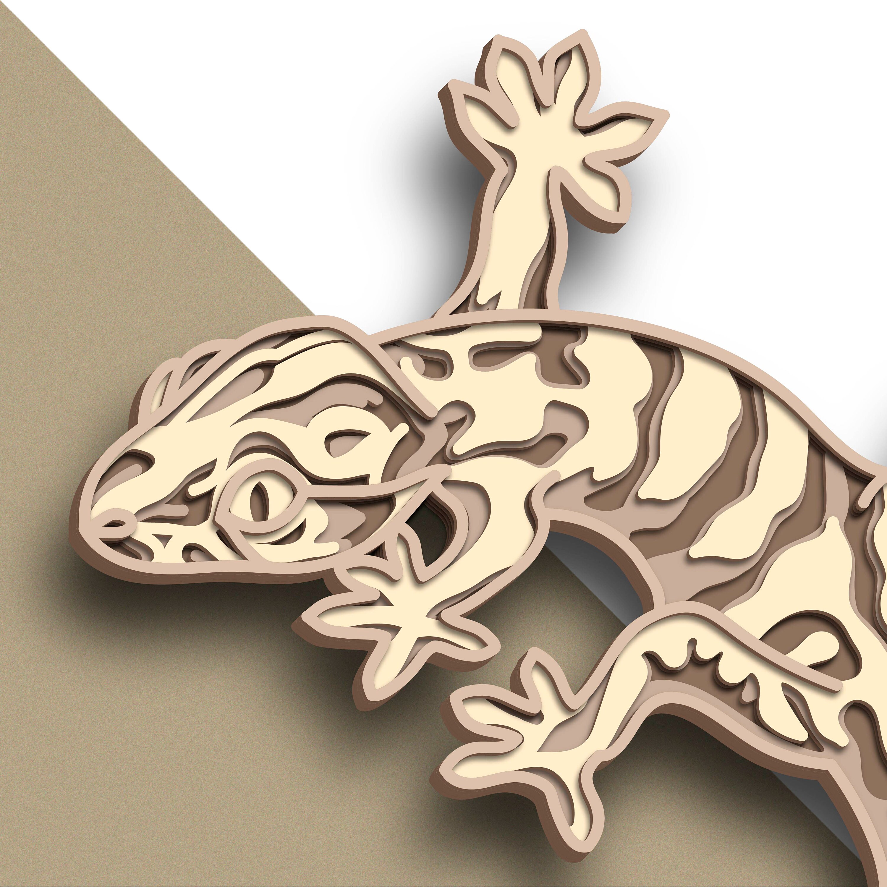 Lizard Multilayer SVG. Laser Cut File. Layer Construction. Plywood ...