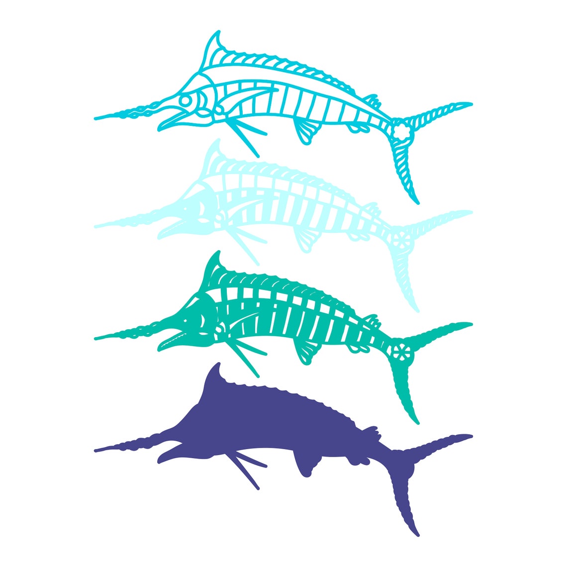 Marlin Multilayer SVG/ Marlin Cut File/ 3D Layer/ Plywood - Etsy