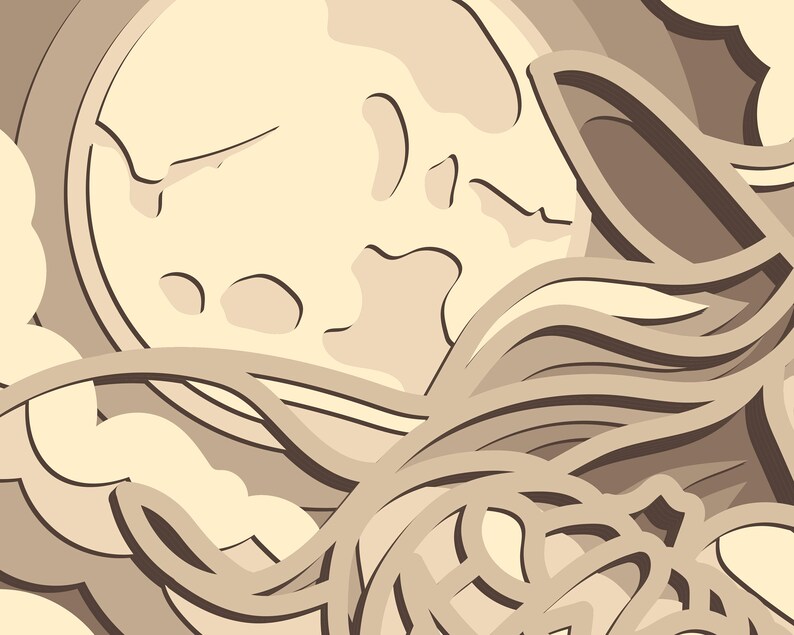 Witch 3D Multilayer SVG/ Witch Zentangle Cut File/ 3D Layer/ - Etsy