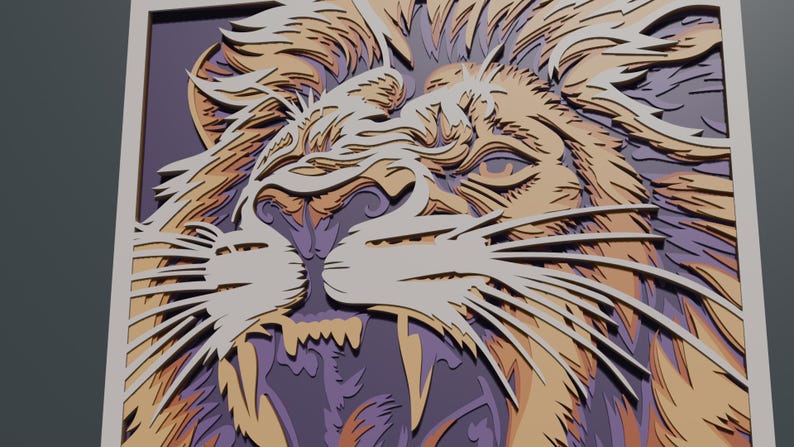 Lion Multilayer SVG. Laser Cut File. Layer Construction. Plywood ...