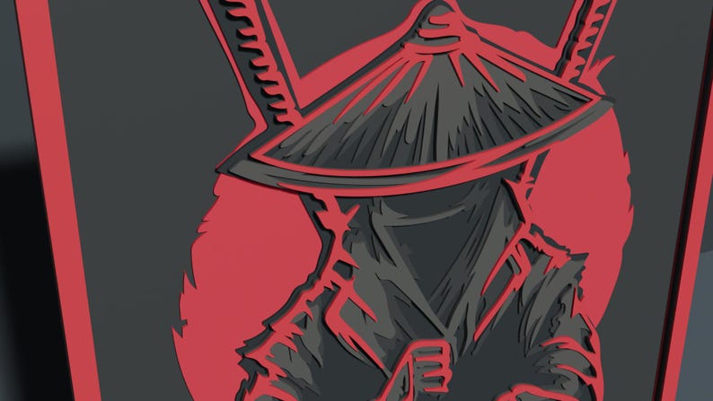 Samurai Multilayer SVG. Laser Cut File. Layer Construction. Plywood ...
