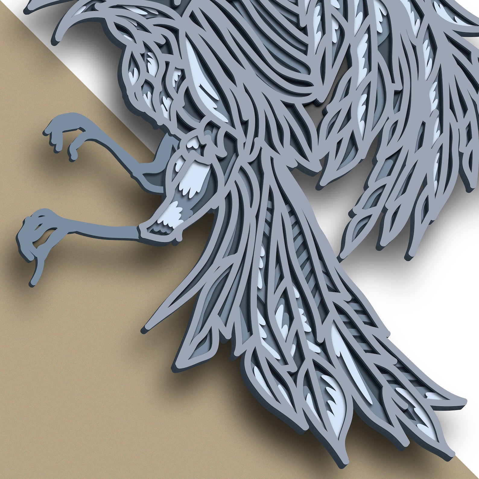 Raven multilayer SVG/ Raven cut file/ 3D layer/ Plywood | Etsy