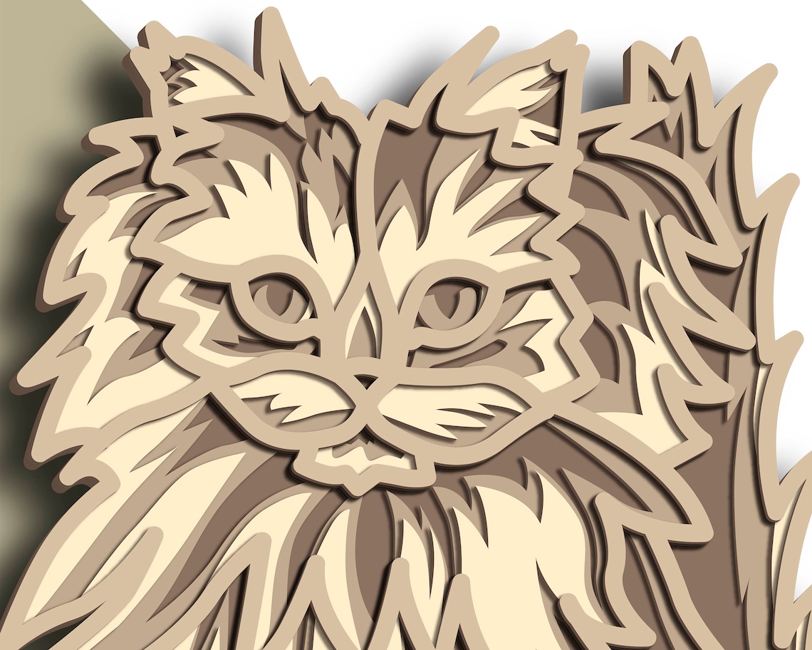 Cat Multilayer SVG/ Cat Cut File/ 3D Layer/ Plywood Cutting/ - Etsy