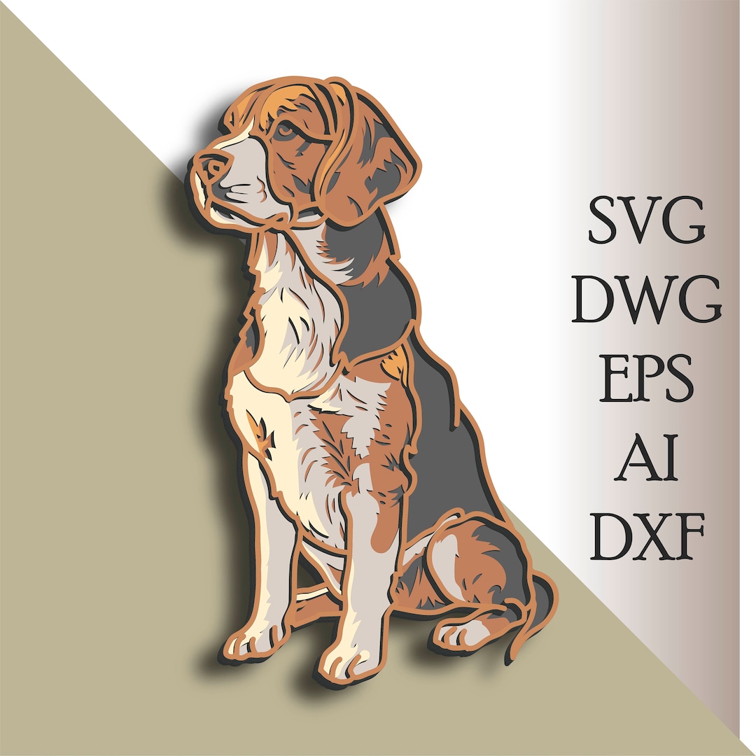 Beagle Multilayer SVG. Laser Cut File. Layer Construction. Plywood ...