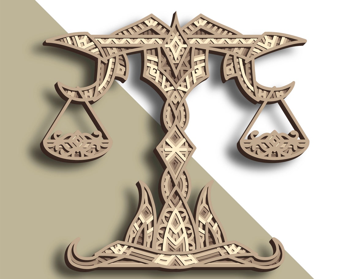 Libra Multilayer SVG/ Libra Cut File/ 3D Layer/ Plywood - Etsy