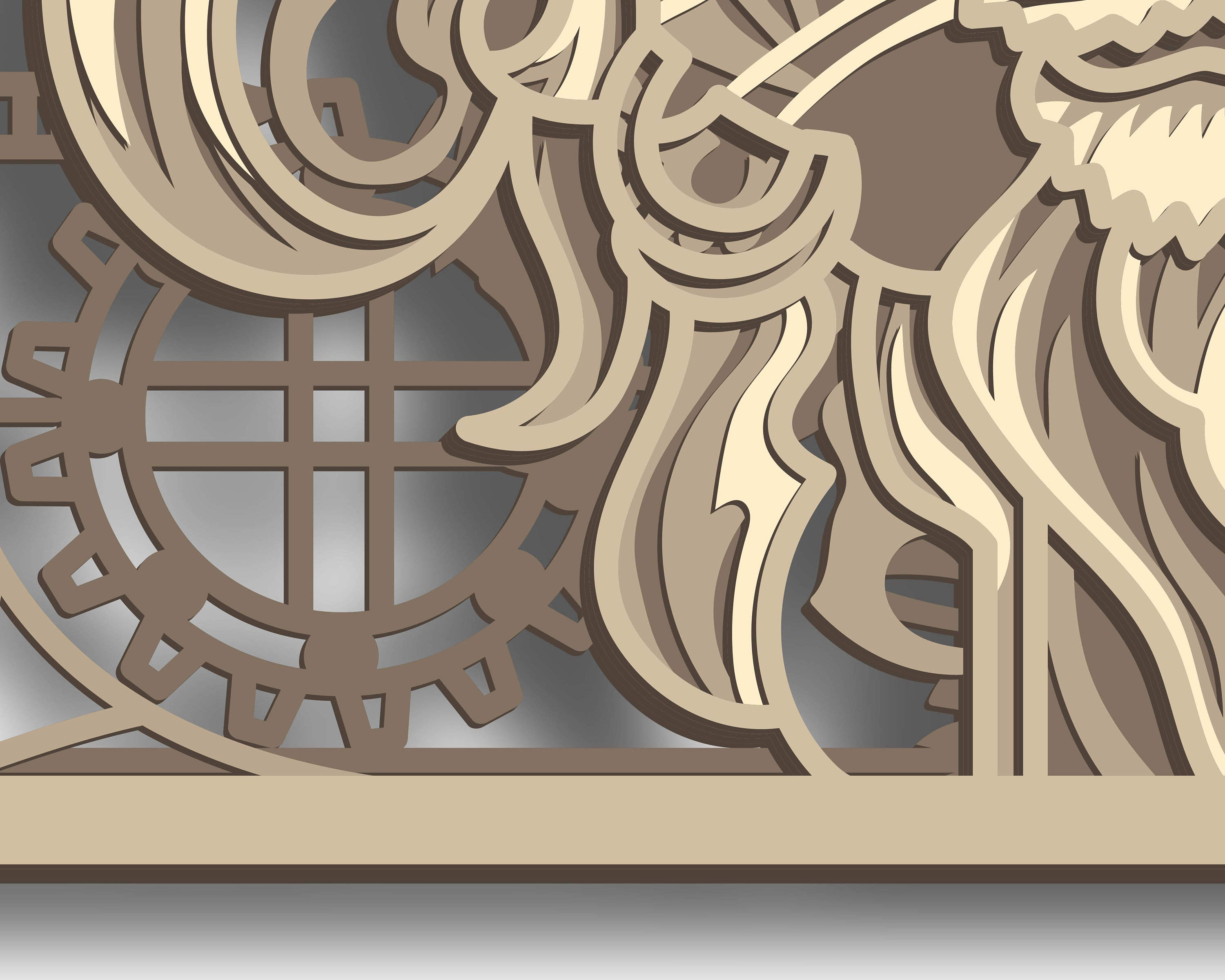 Lion Multilayer SVG. Laser Cut File. Layer Construction. Plywood ...