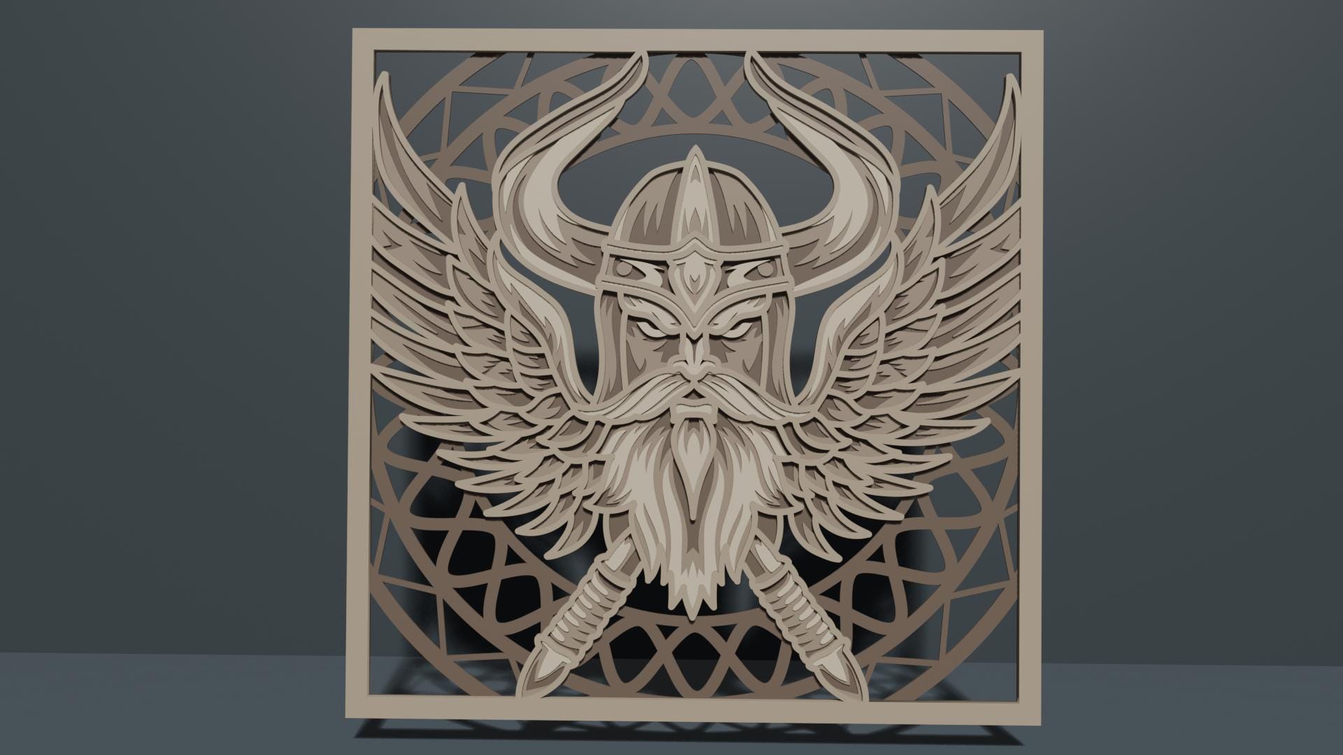 Viking Multilayer SVG. Laser Cut File. Layer Construction. Plywood ...
