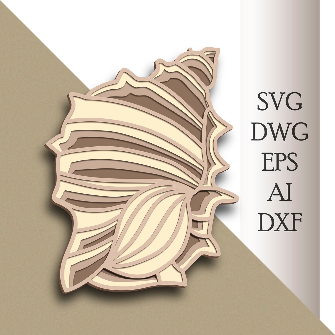 Shell Multilayer SVG/ Shell Cut File/ 3D Layer/ Plywood - Etsy Canada