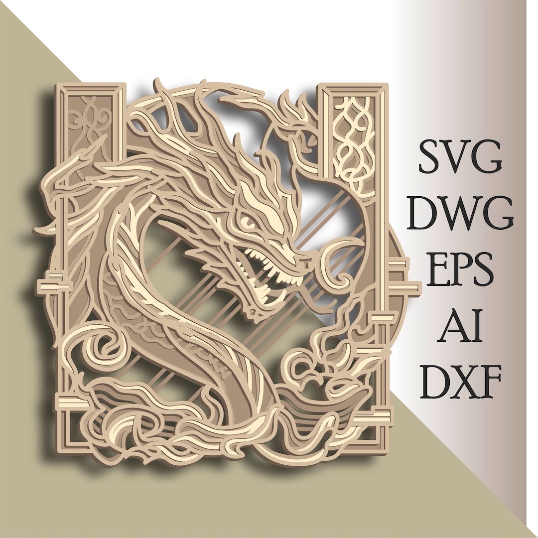 Dragon Multilayer SVG/ Dragon Cut File/ 3D Layer/ Plywood Cutting ...