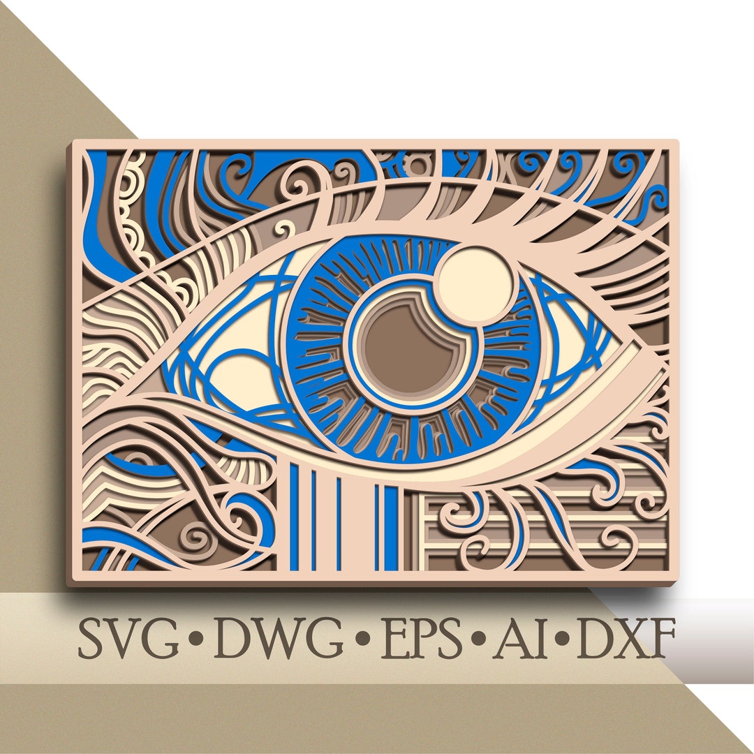 Ojo multicapa SVG/ Archivo de corte de ojos/ Capa 3D/ Corte de madera ...