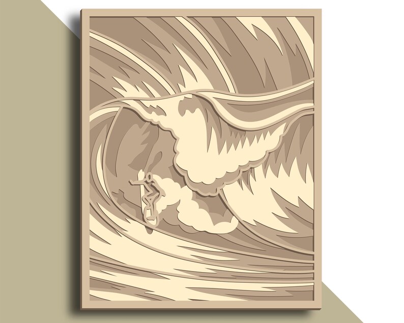 Surfing Bundle Multilayer Svg/ Surfing Bundle Laser Cut File/ 3D Layer ...
