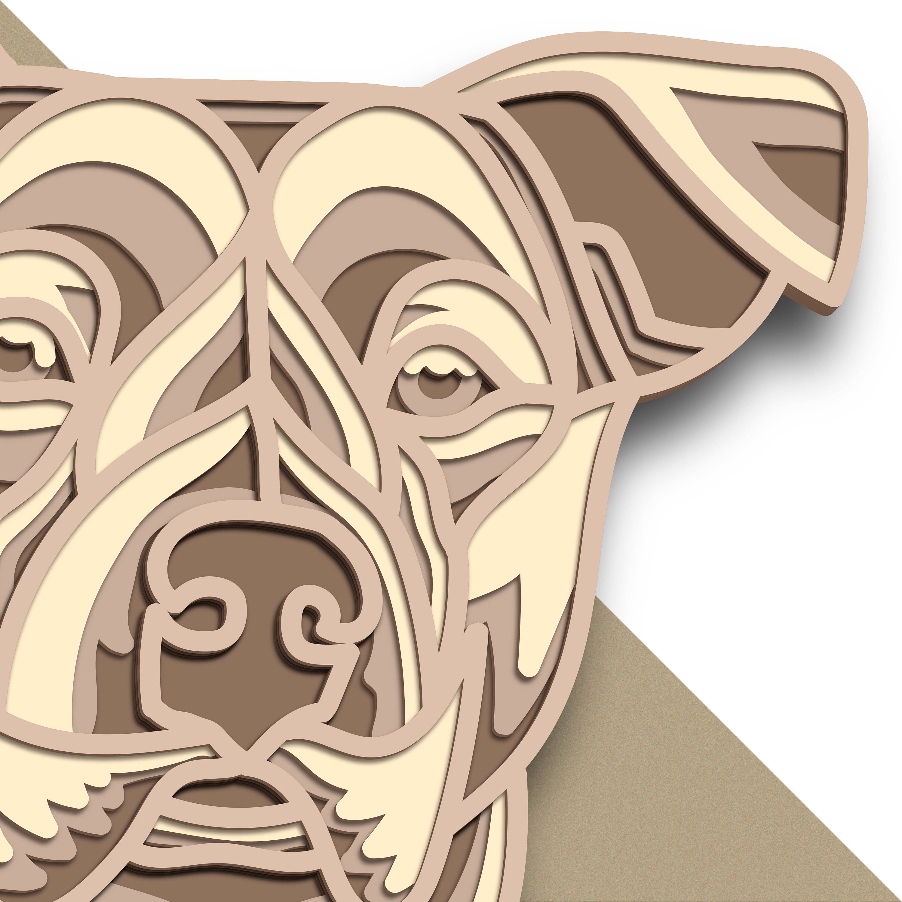 Dog SVG Multilayer. Laser Cut File. 3D Mandala. Paper Cutting. CNC. Pet ...