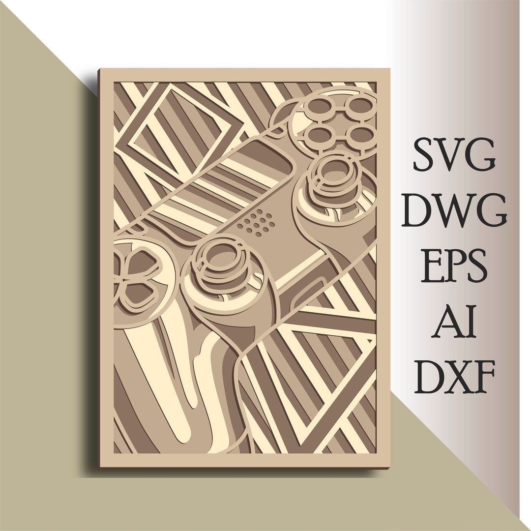 Gamer Multilayer SVG/ Gamer Cut File/ 3D Layer/ Plywood Cutting/ Paper ...