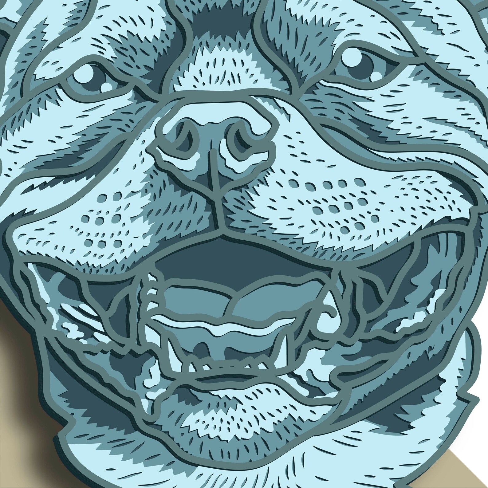 Staffordshire Bull Terrier Multilayer SVG. Laser Cut File. Layer ...