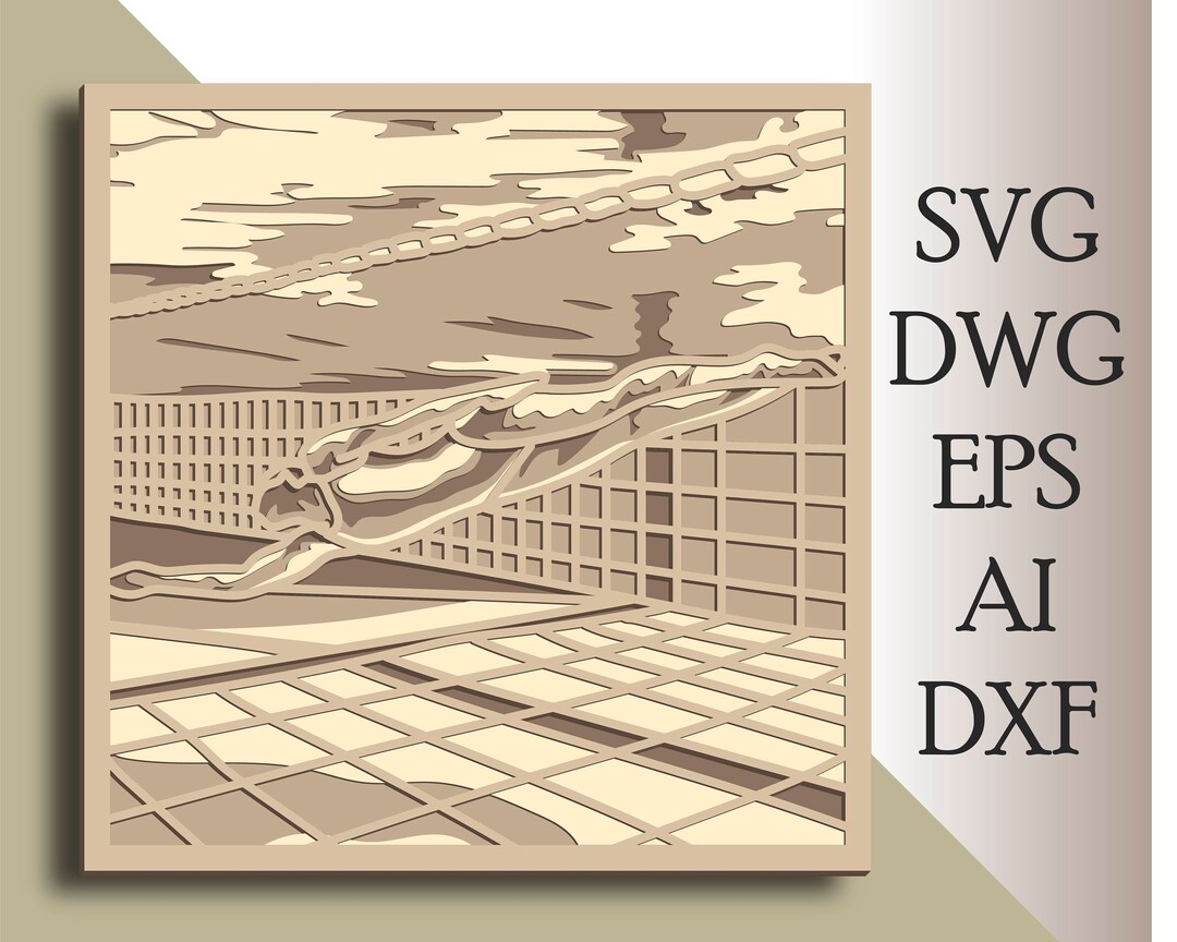 Swimmer Multilayer SVG/ Swimmer Cut File/ 3D Layer/ Plywood - Etsy