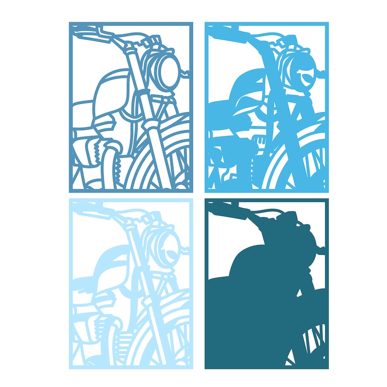 Moto Multilayer SVG. Laser Cut File. Layer Construction. Plywood ...