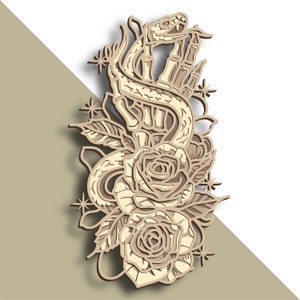 Snake Multilayer SVG. Laser Cut File. Layer Construction. Plywood ...