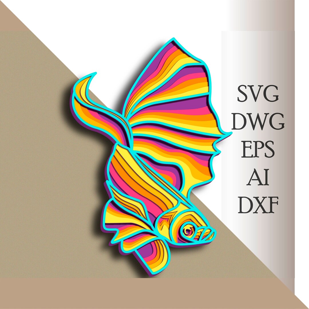 Fish Multilayer SVG/ Fish Cut File/ 3D Layer/ Plywood Cutting/ Paper ...