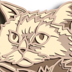 Cat Multilayer SVG/ Cat Cut File/ 3D Layer/ Plywood Cutting/ Paper ...