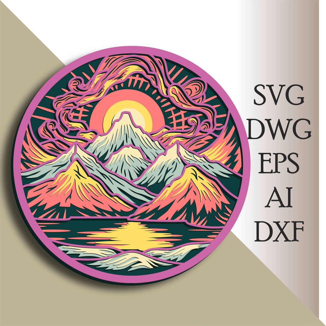 Landscape Multilayer SVG/ Landscape Cut File/ 3D Layer/ - Etsy