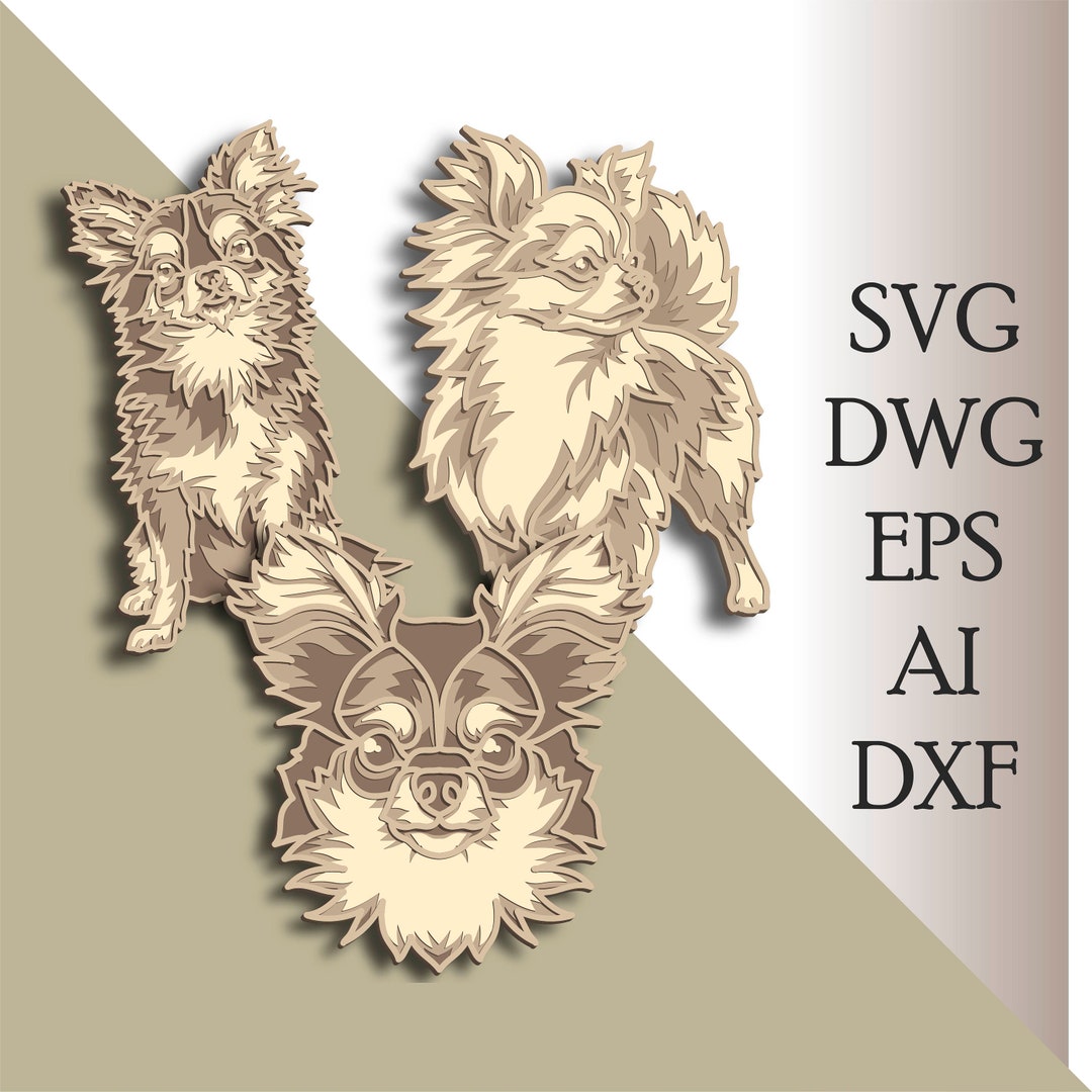 Chihuahua Bundle Multilayer SVG. Laser Cut File. Layer Construction ...