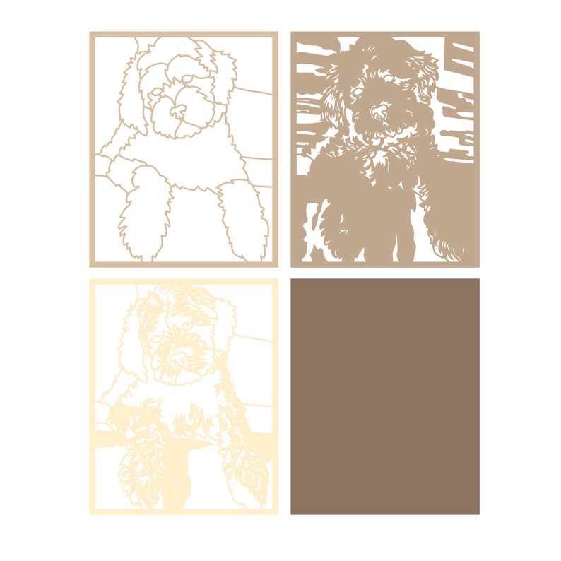 3D Goldendoodle Multilayer SVG. Laser Cut File. Layer Construction ...