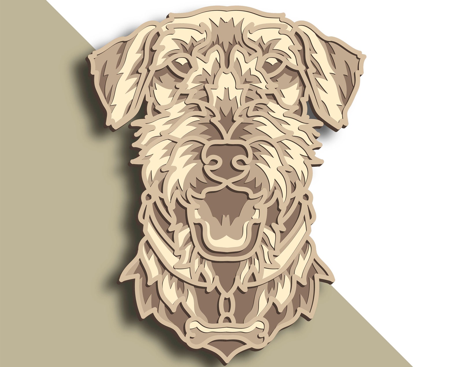 Airedale Multilayer SVG/ Airedale Cut File/ 3D Layer/ Plywood | Etsy