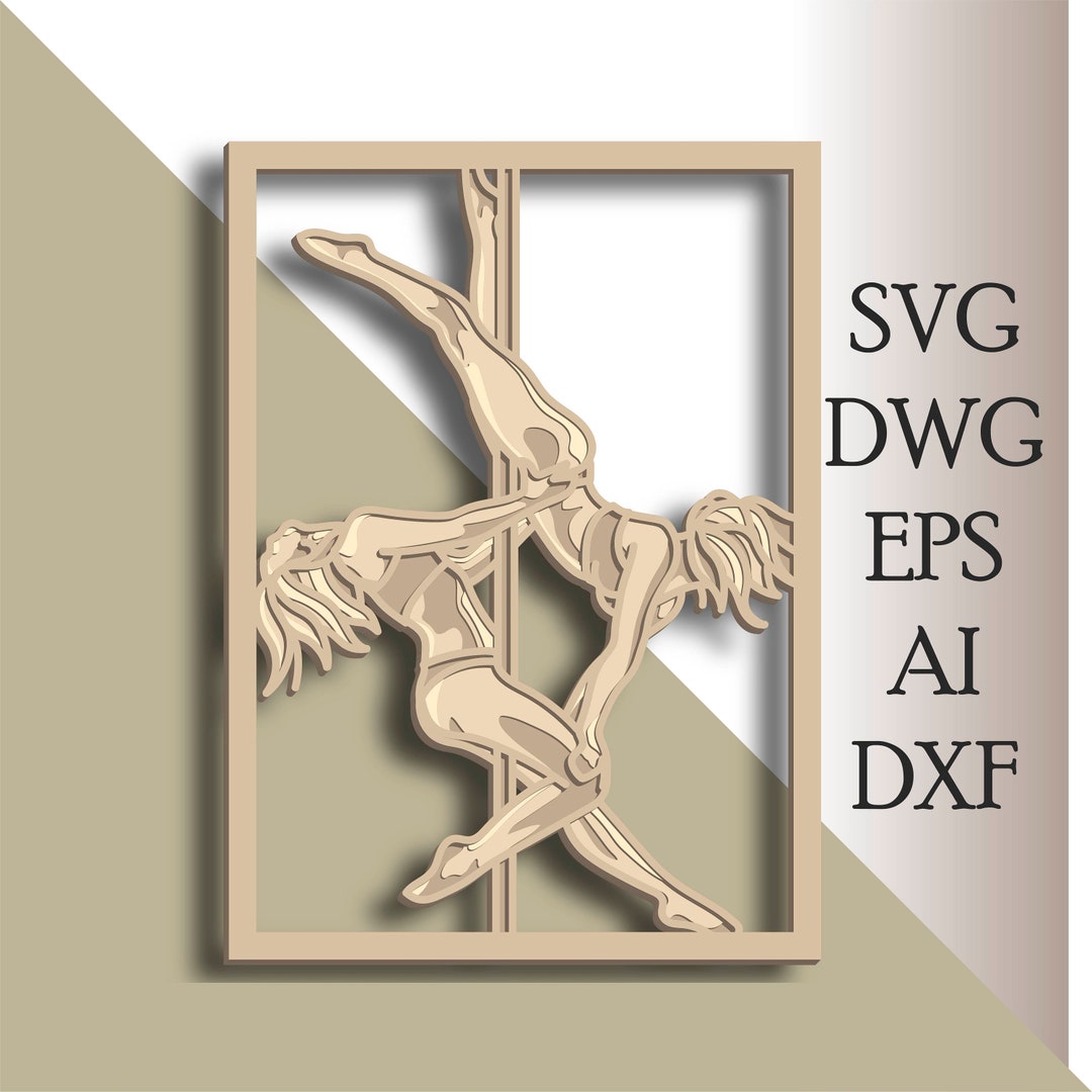 Pole Dance 3D Multilayer SVG/ Pole Dance Zentangle Cut File/ 3D Layer ...