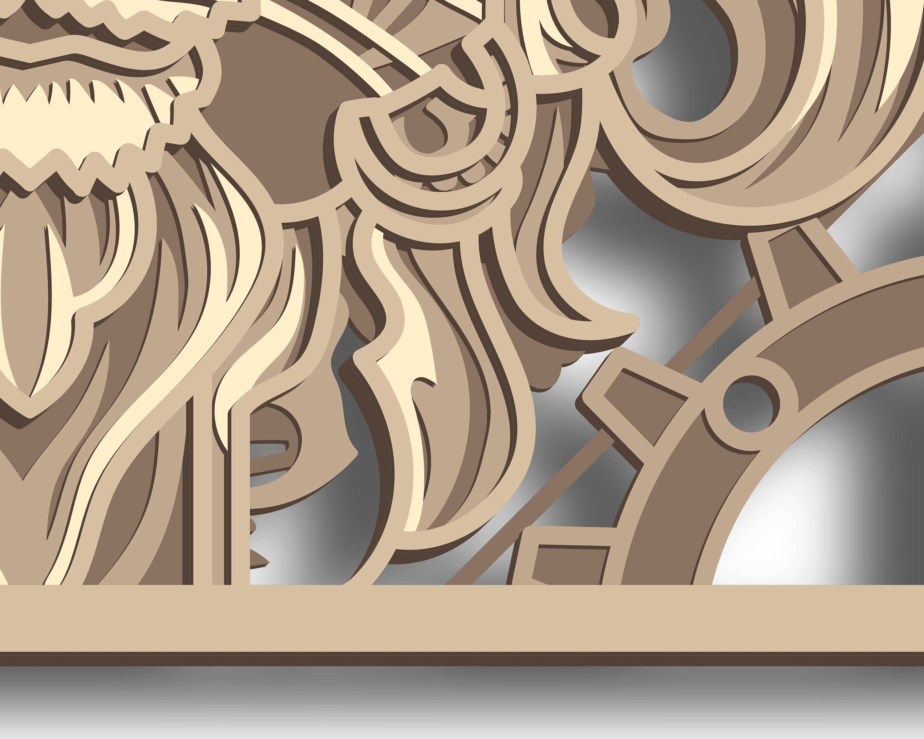 Lion Multilayer SVG. Laser Cut File. Layer Construction. Plywood ...