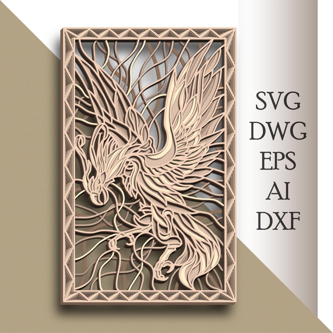 Phoenix Multilayer SVG/ Phoenix Cut File/ 3D Layer/ Plywood Cutting ...