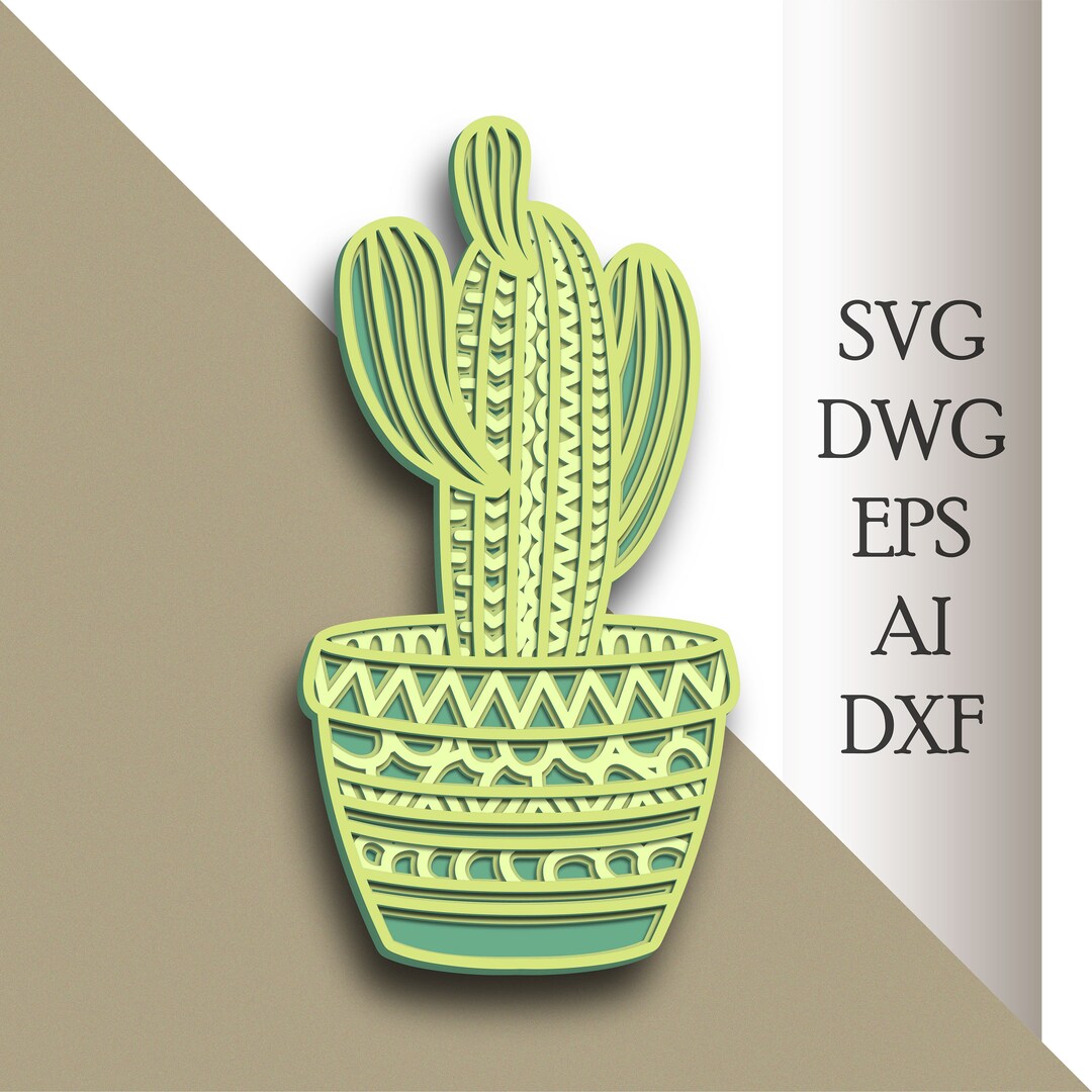Cactus Multilayer SVG/ Cactus Cut File/ 3D Layer/ Plywood - Etsy Canada