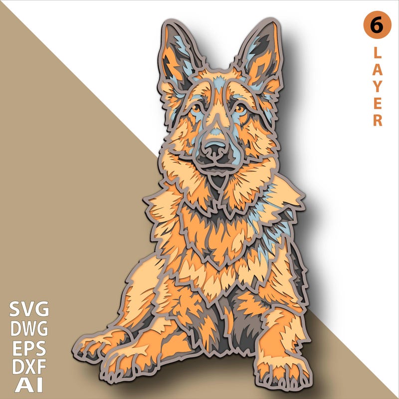 German Shepherd Coaster Svg - Etsy
