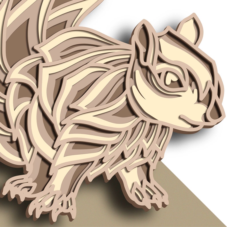 Squirrel Multilayer SVG/ Squirrel Cut File/ 3D Layer/ Plywood - Etsy