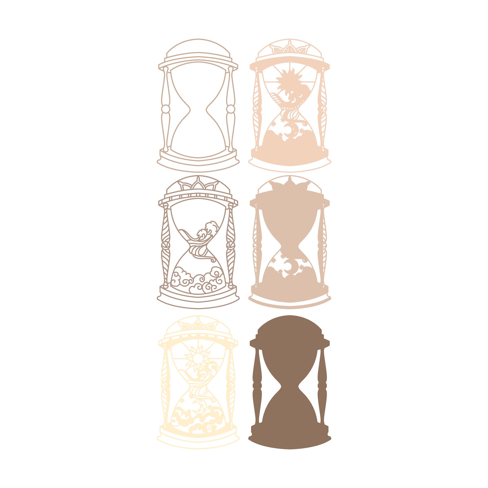 Hourglass Multilayer SVG/ Hourglass Cut File/ 3D Layer/ - Etsy