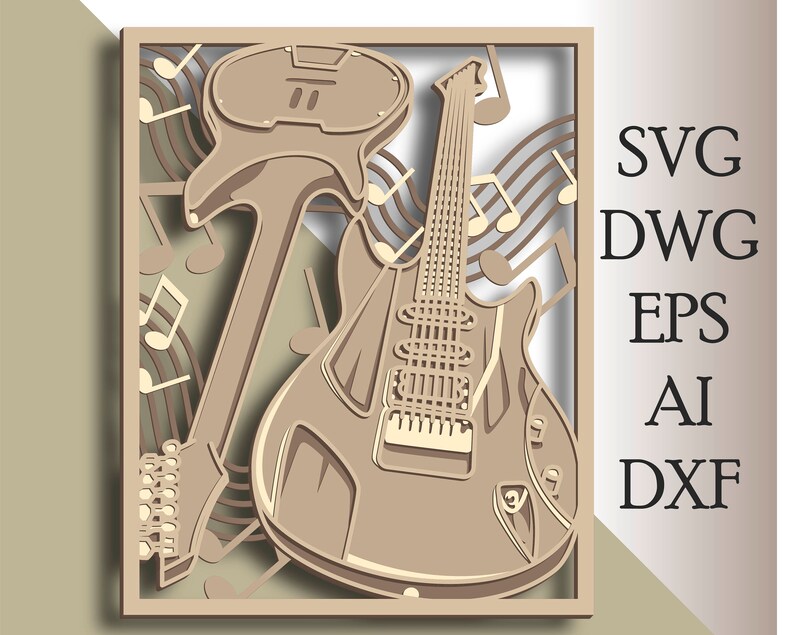 Guitar Multilayer SVG/ Guitar Cut File/ 3D Layer/ Plywood - Etsy