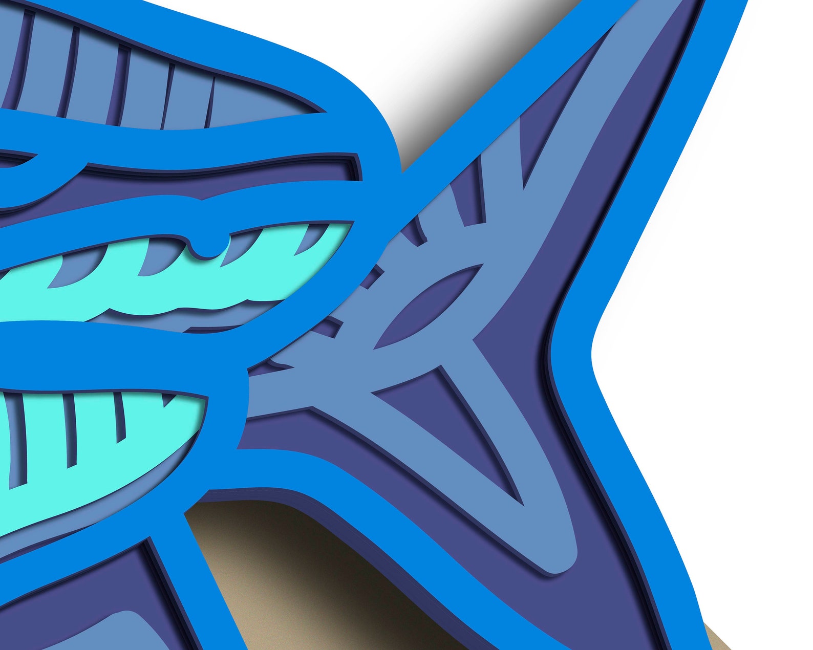 Shark multilayer SVG/ Shark cut file/ 3D layer/ Plywood | Etsy