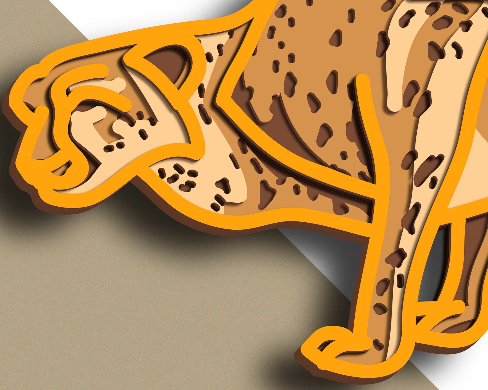 Leopard Multilayer SVG/ Leopard Cut File/ 3D Layer/ Plywood - Etsy