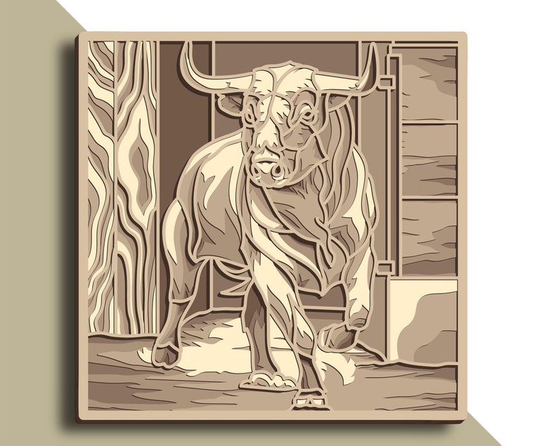 Bull Multilayer SVG/ Bull Cut File/ 3D Layer/ Plywood Cutting/ - Etsy